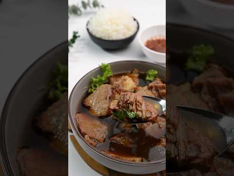 Stewed beef soup eat with rice and dry chilli sauce | #shorts