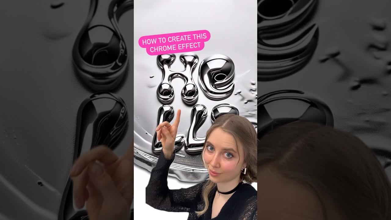 Realistic Chrome Text Effect In Adobe Firefly #graphicdesign #designtutorial #adobe #adobefirefly