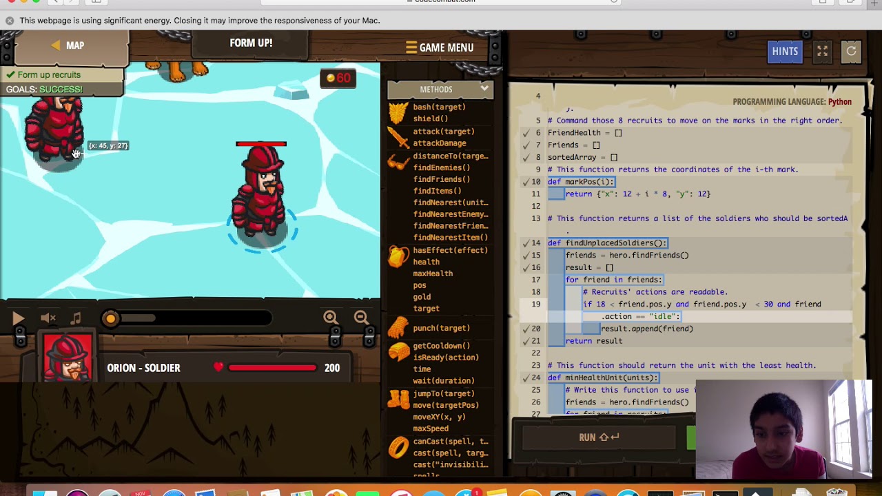 Form Up solutions in code combat python