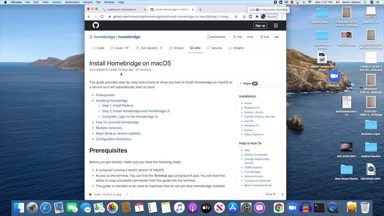 Installing Homebridge on MacOS