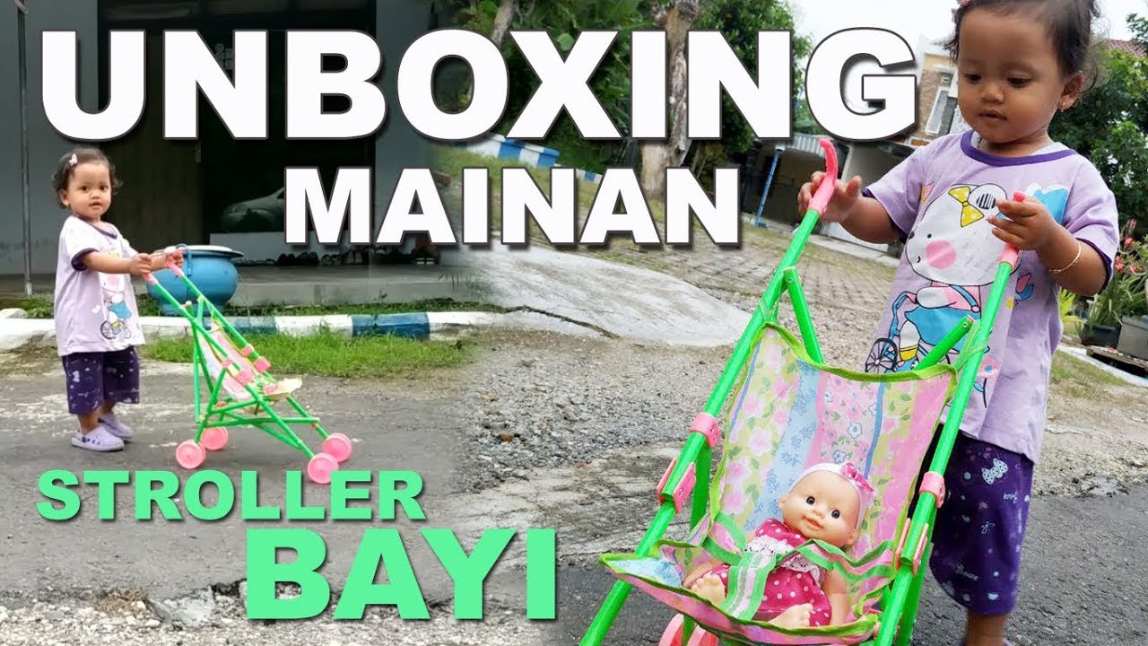 Unboxing Mainan Kereta Dorong Bayi - Baby Doll Stroller