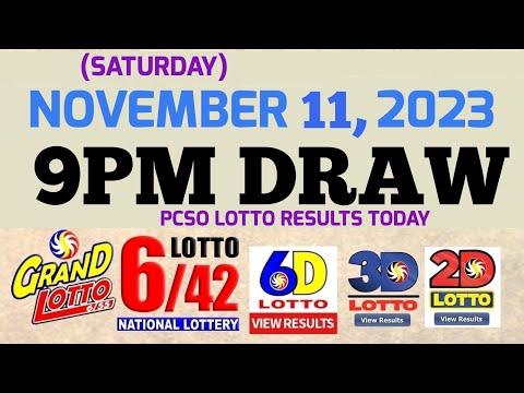 Lotto Result Today 9pm draw November 11, 2023 6/55 6/42 6D Swertres ez2 PCSO#lotto