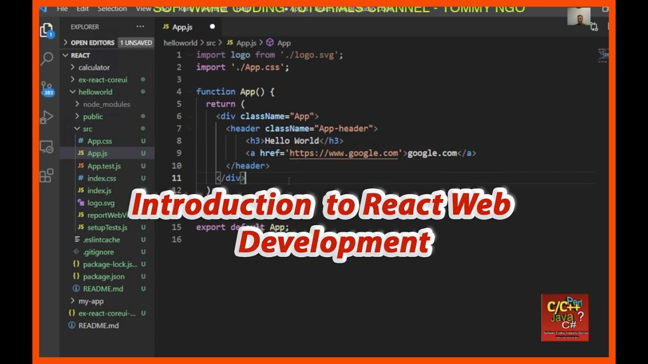 Introduction to React Web development | Software Coding Tutorials Channel