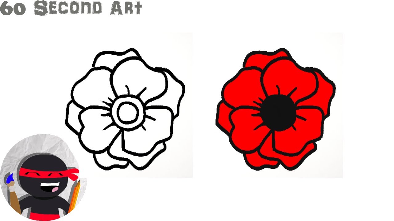 *NEW* How To Draw a Poppy | 60 Second Art
