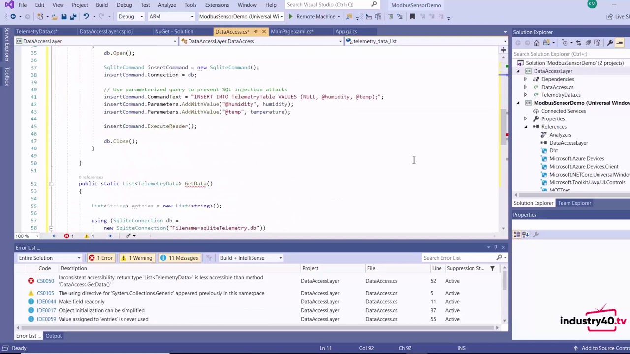 How to Store Data on Windows IoT Core Device Using SQLite Database