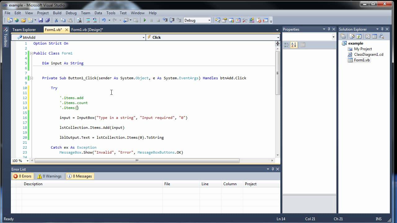 Visual Basic Tutorial 8 - GUI - Input Boxes and List Boxes