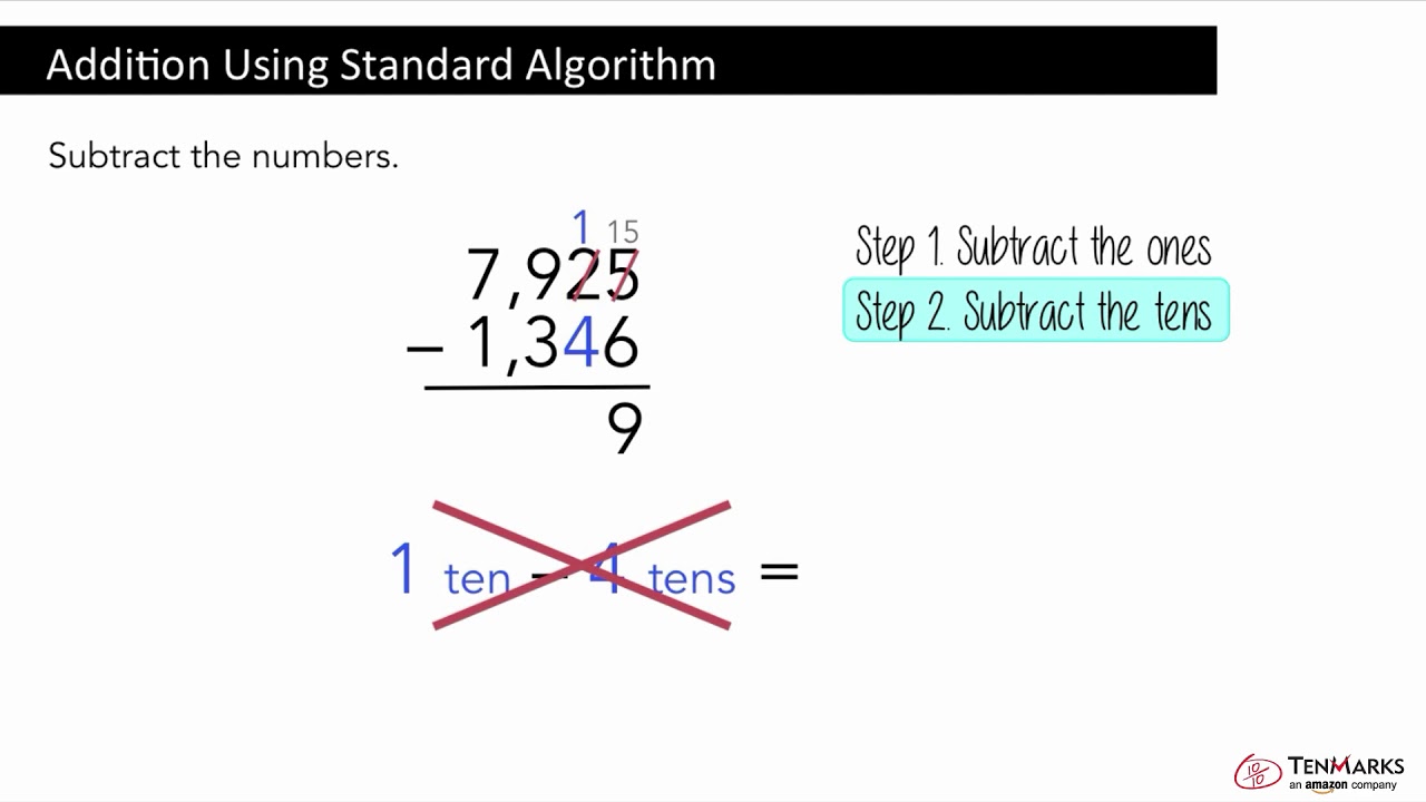 Subtraction Using Standard Algorithm: 4.NBT.4