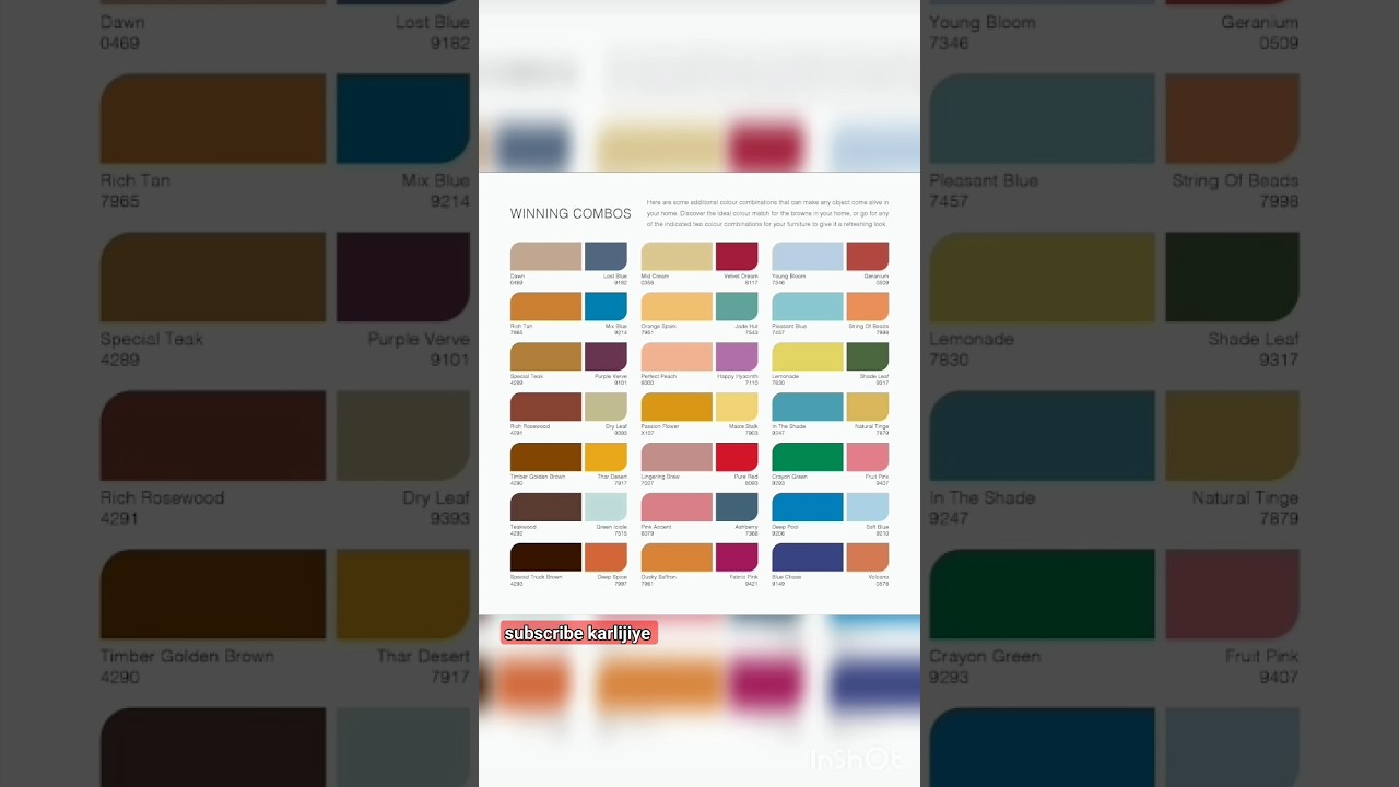 Asian Paints Colour chart 🎨🎨 #asianpaints #colourcombinations #shorts #viral