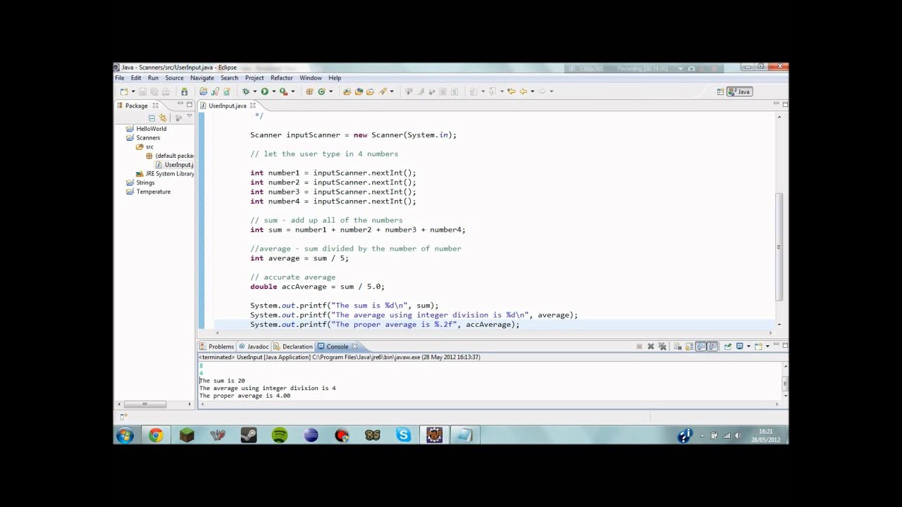 Java Tutorial 4 - Scanners and Control Structures