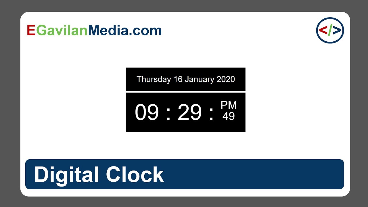 Digital Clock | Speed Code | HTML, CSS and JavaScript
