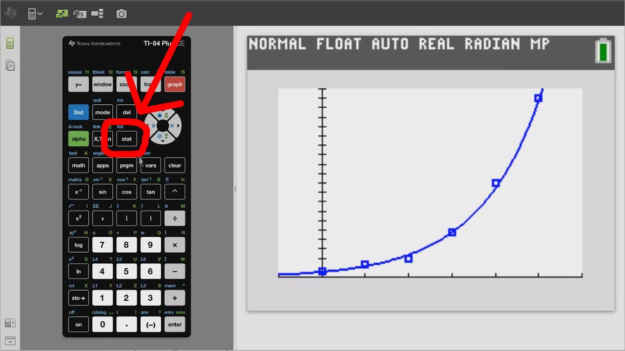 How to do Exponential Regression on the TI84 Plus CE