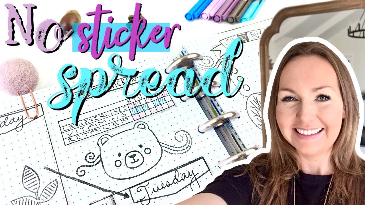 How to Use Planner Stamps in a Bullet Journal Happy Planner Hybrid | Weekly Spread