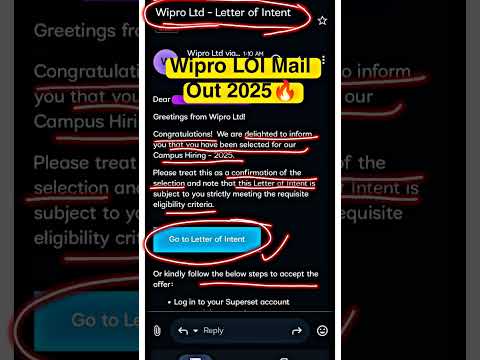 Wipro Letter Of Intent Mail Out #wipro #comfortzonewithmanish2 #wiproonboarding