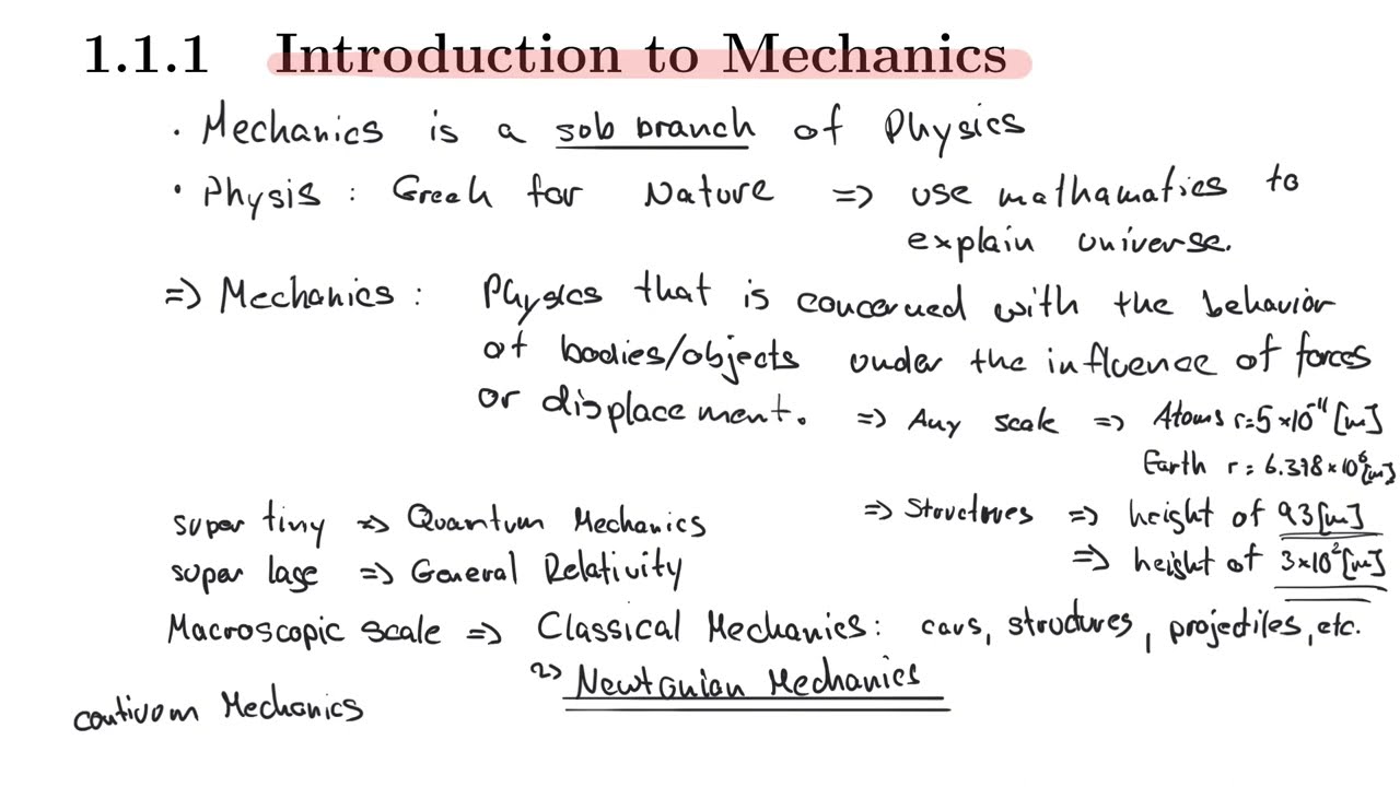 Engineering Mechanics 01c: Introduction to Mechanics