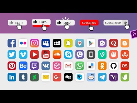 Social Media Icons with Links | Premiere Pro Template