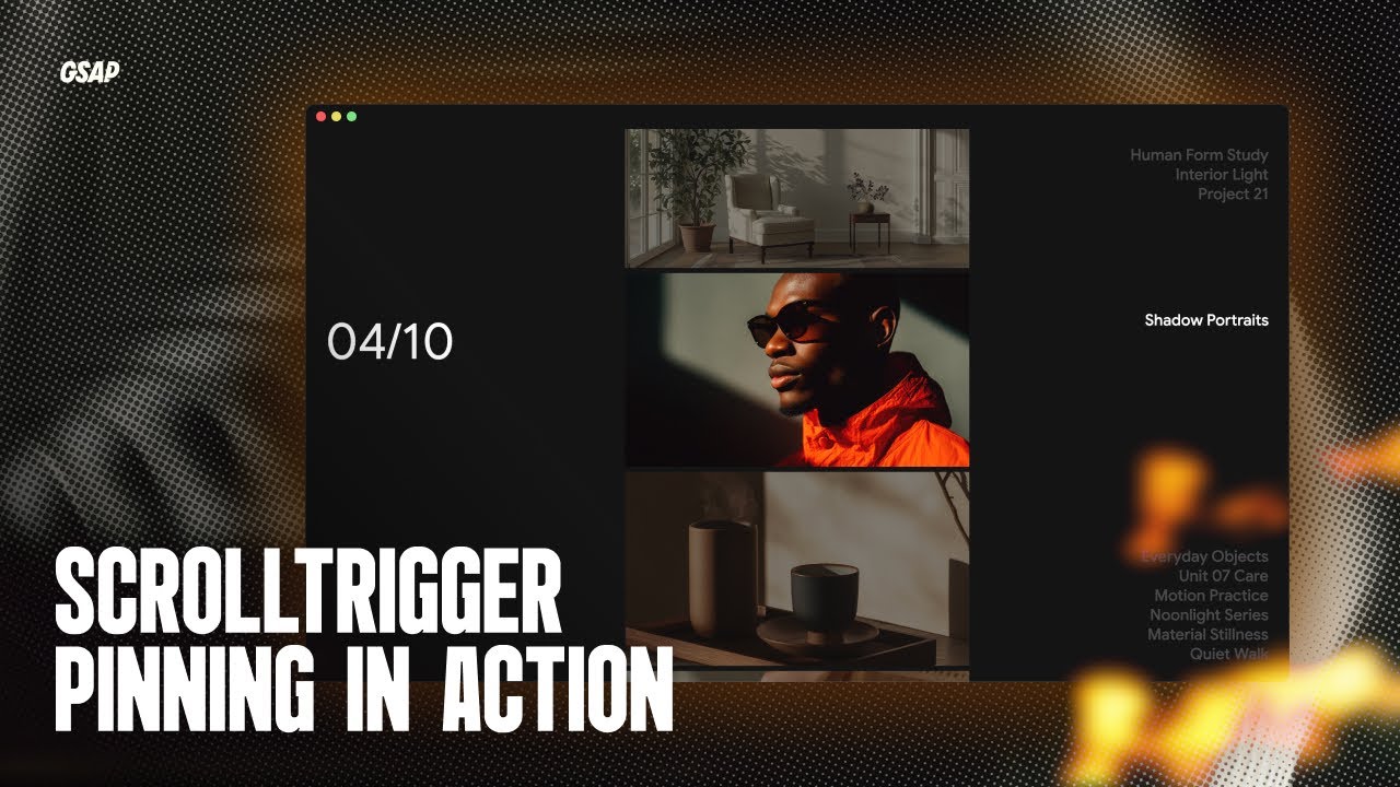 One ScrollTrigger Showcasing Curated Projects One by One (GSAP Tutorial)