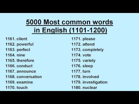 5000 Most common words  in English (1101-1200)