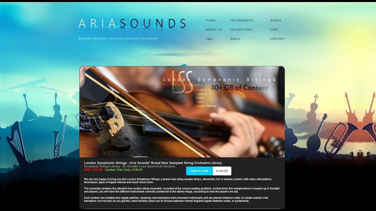 Aria Sounds London Symphonic Strings - Kontakt Strings Library Demo