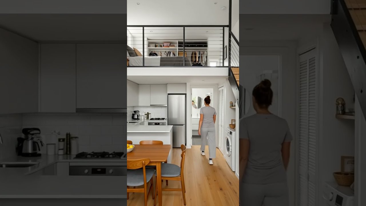 Modern Loft Apartment | Small Space Living with Mezzanine Bedroom & Open Kitchen Design