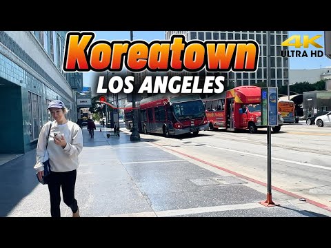 Walking Koreatown/Los Angeles Wilshire Blvd 4K-60Fps