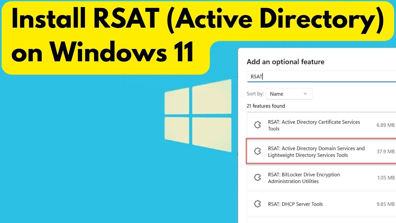 Install Remote Server Administartion Tools (RSAT - Active Directory) on Windows 11