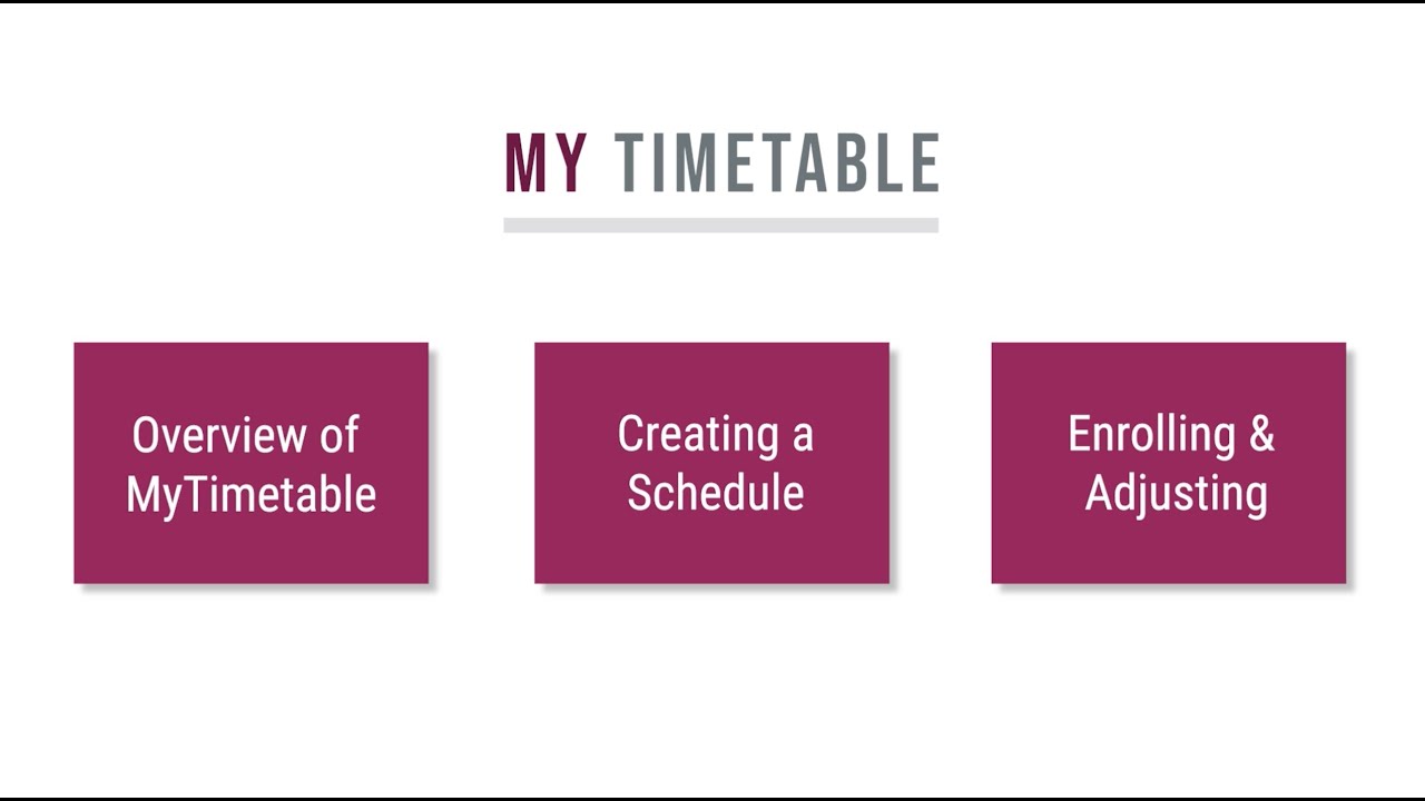 Overview - MyTimetable (1/3)