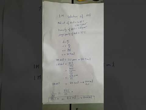 prepare 1 molar solution of HCl #shorts #viral #shortsvideo