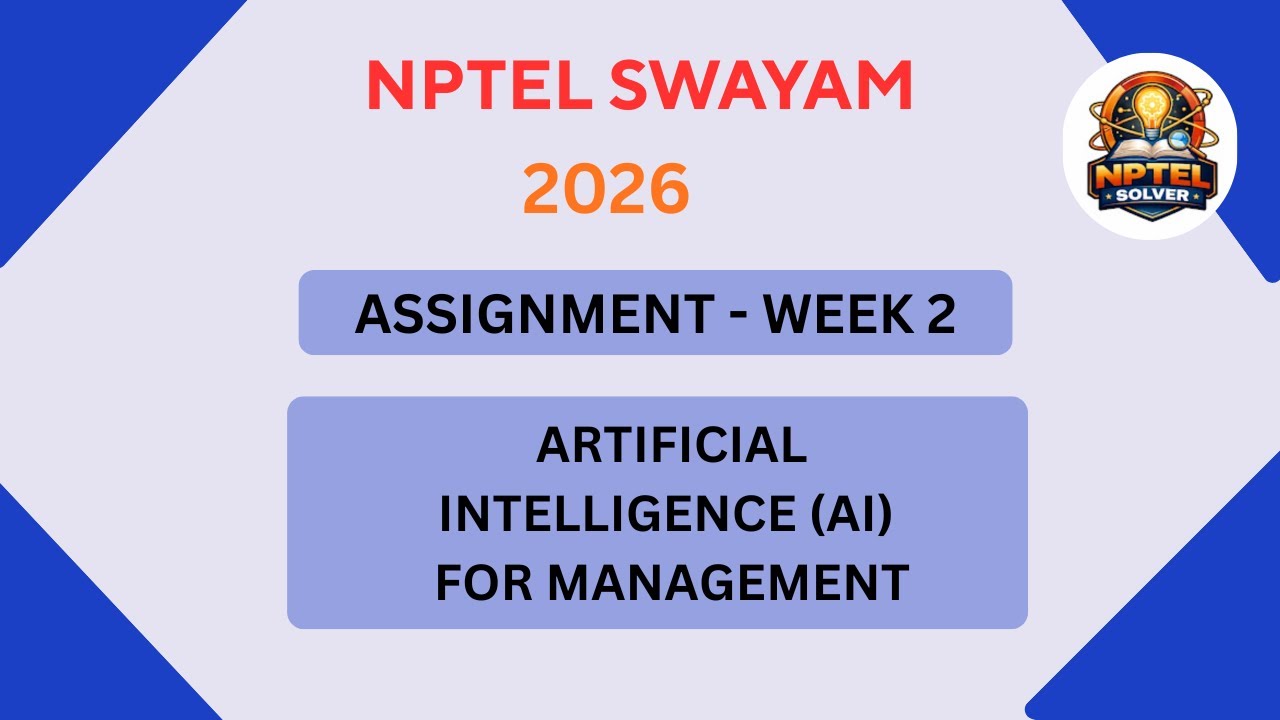 NPTEL Artificial Intelligence(AI) for Management ASSIGNMENT 2 Solutions | Week 2 JAN 2026 #nptel