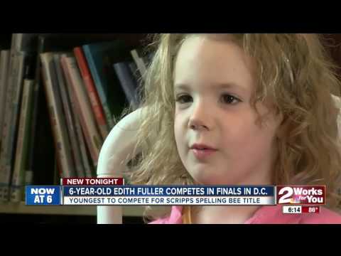 Six-year-old girl Edith Fuller represents Oklahoma as youngest ever at Scripps National Spelling Bee