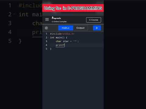 👉USING %C in C-PROGRAMMING👨💻 ||#shorts #coding