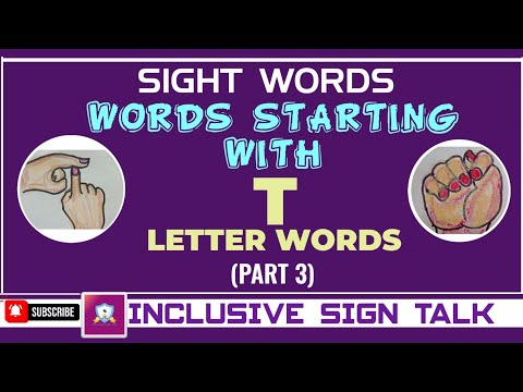 Sight words Part 3 | Sight words that start with T sign language | Words starting with letter T |