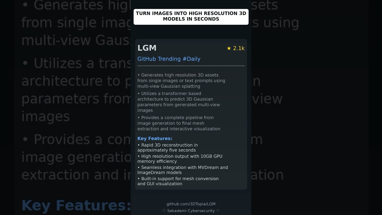 GitHub Trending Repositories: 3DTopia/LGM 🇬🇧