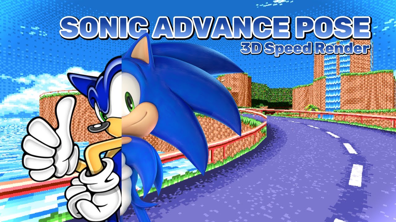 Sonic Advance Pose in 3D (Blender Speed Render Art)