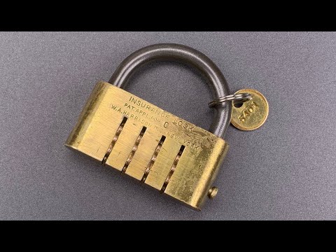 [1107] 100-Year Old Combination Lock That Can Be Opened IN THE DARK! (W.A. Harrison Insurance Lock)