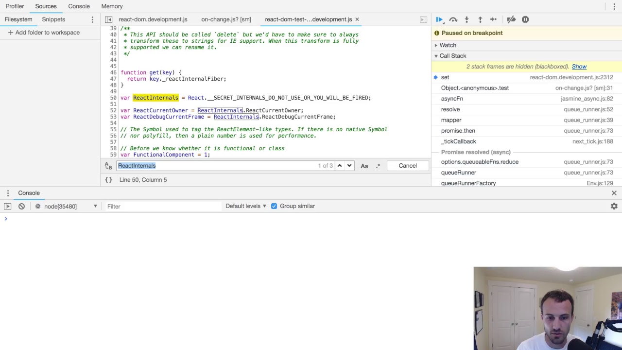 Debug React's Event System