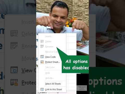 Disable insert, delete, rename, move & copy, hide and unhide in excel 😭 #excel #vikominstitute
