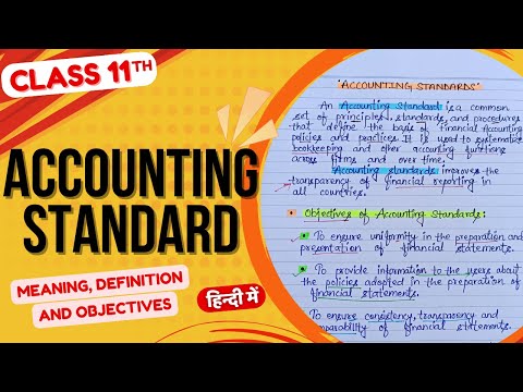 Accounting Standard | Meaning and Objectives explained | In Hindi