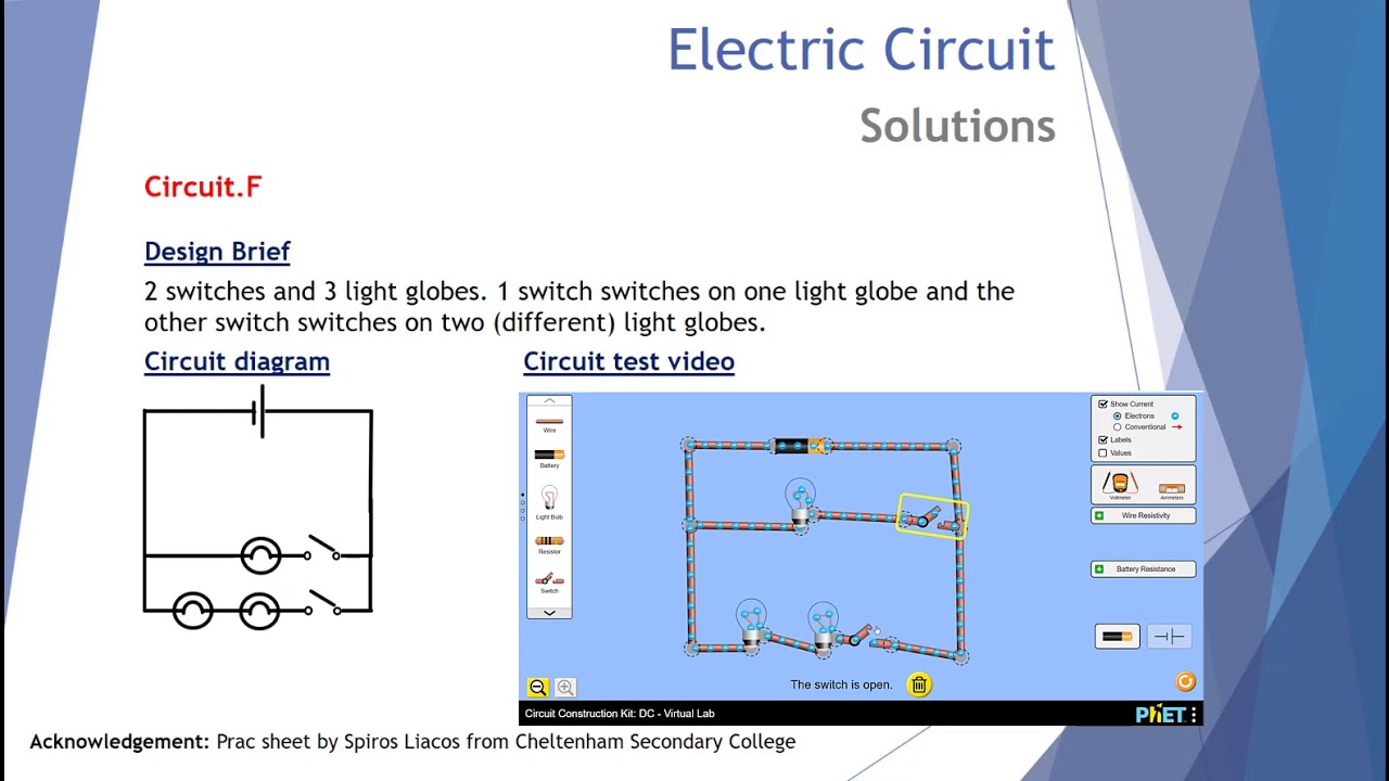 Electrical Circuit Activity Solutions