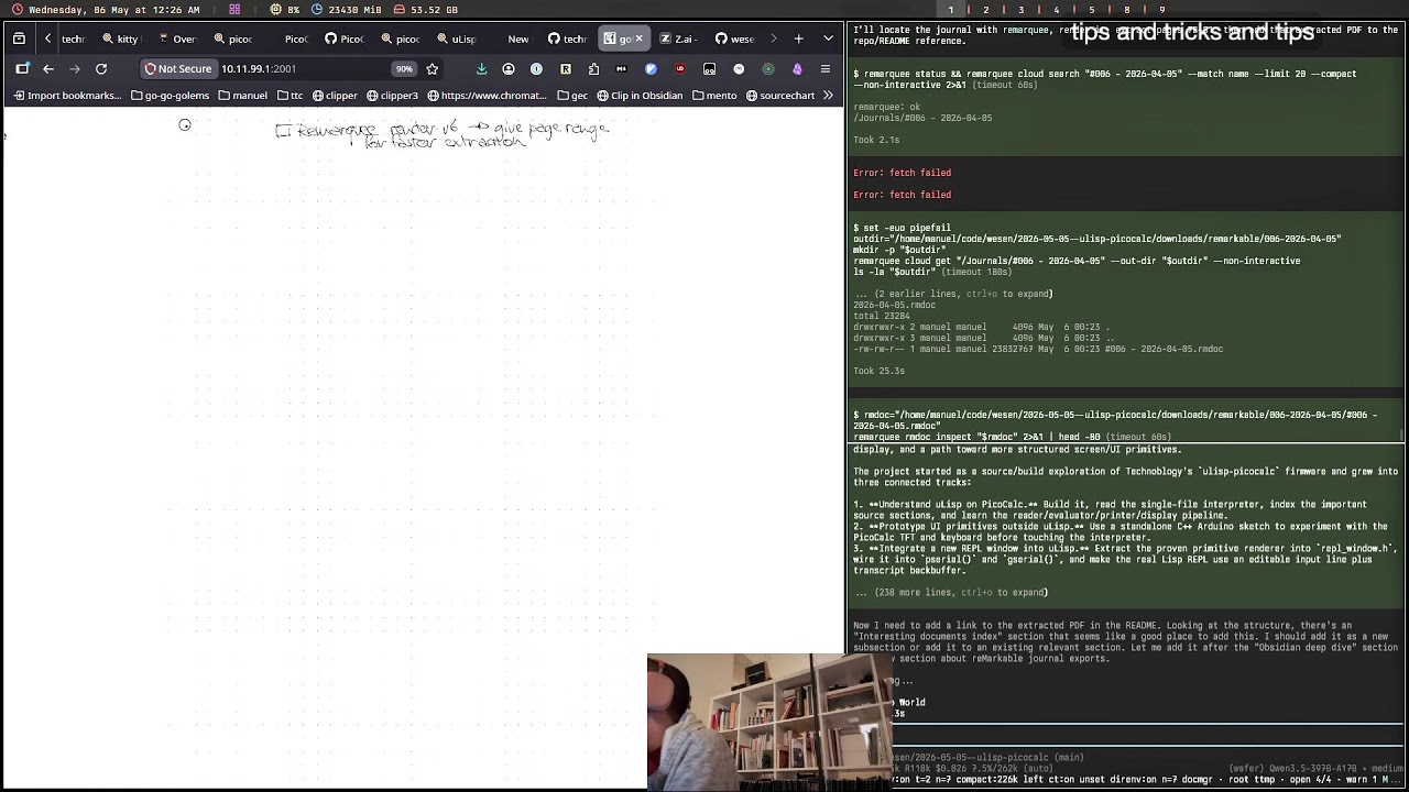 building a ulisp picocalc repl task manager