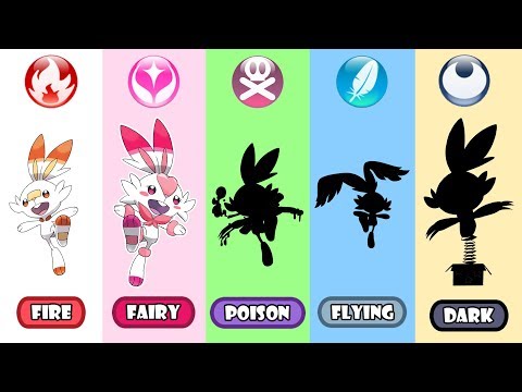 Scorbunny Poison, Fairy, Dark And Flying Type - Pokemon Type Swap.