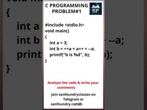 C Language Problem 1 | Sanfoundry | #Shorts