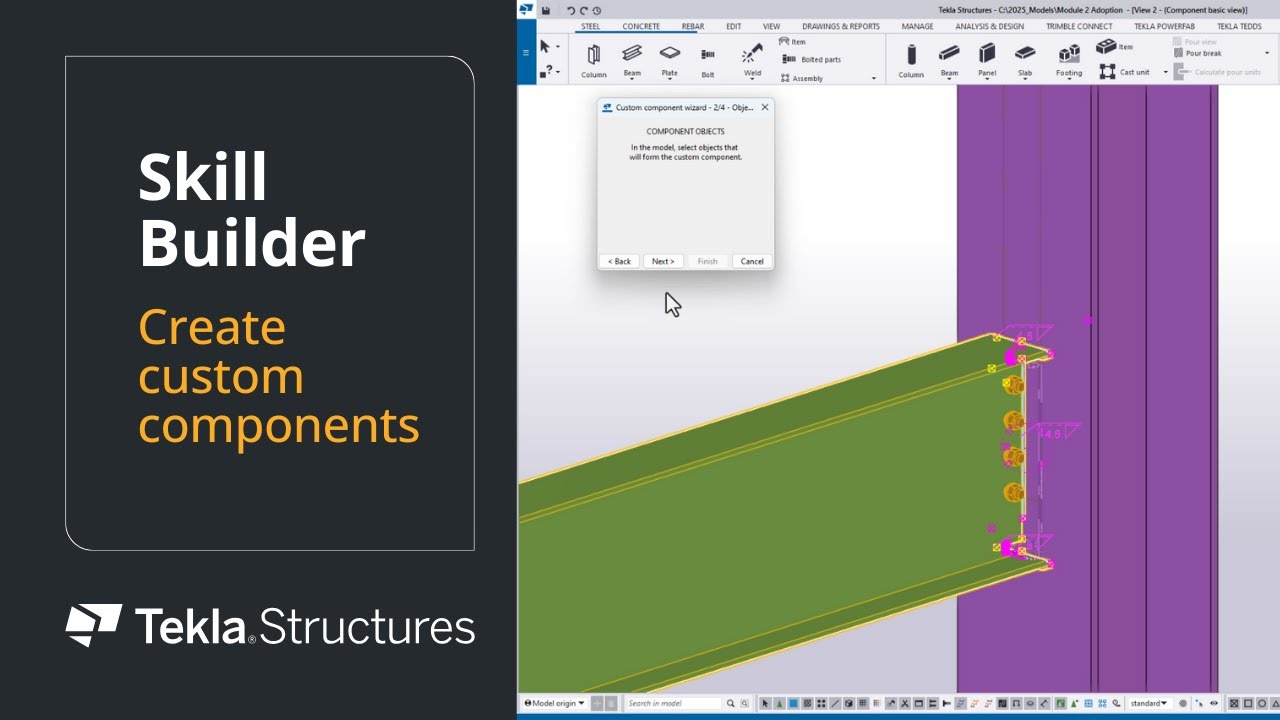 Create custom components in Tekla Structures