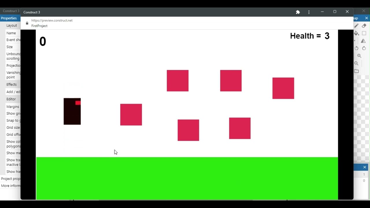 How to Add smooth Camera - Construct 3 Camera Tutorial - Camera Follow Player -  Platformer Game #6
