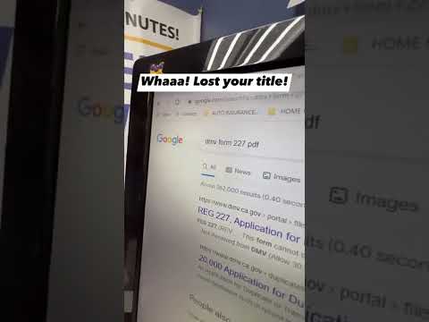 DMV issue #002- How to replace your lost CA Car Title!