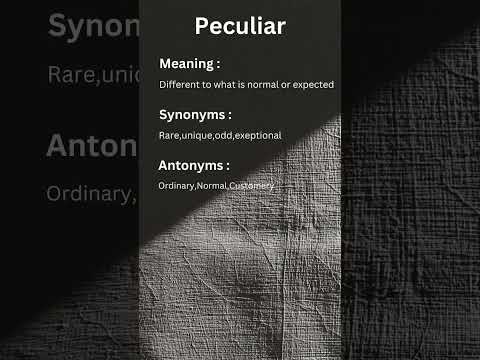 Peculiar| Daily English vocabulary meaning synonyms antonyms #ssc #sscenglish #sscstenographer #cgl
