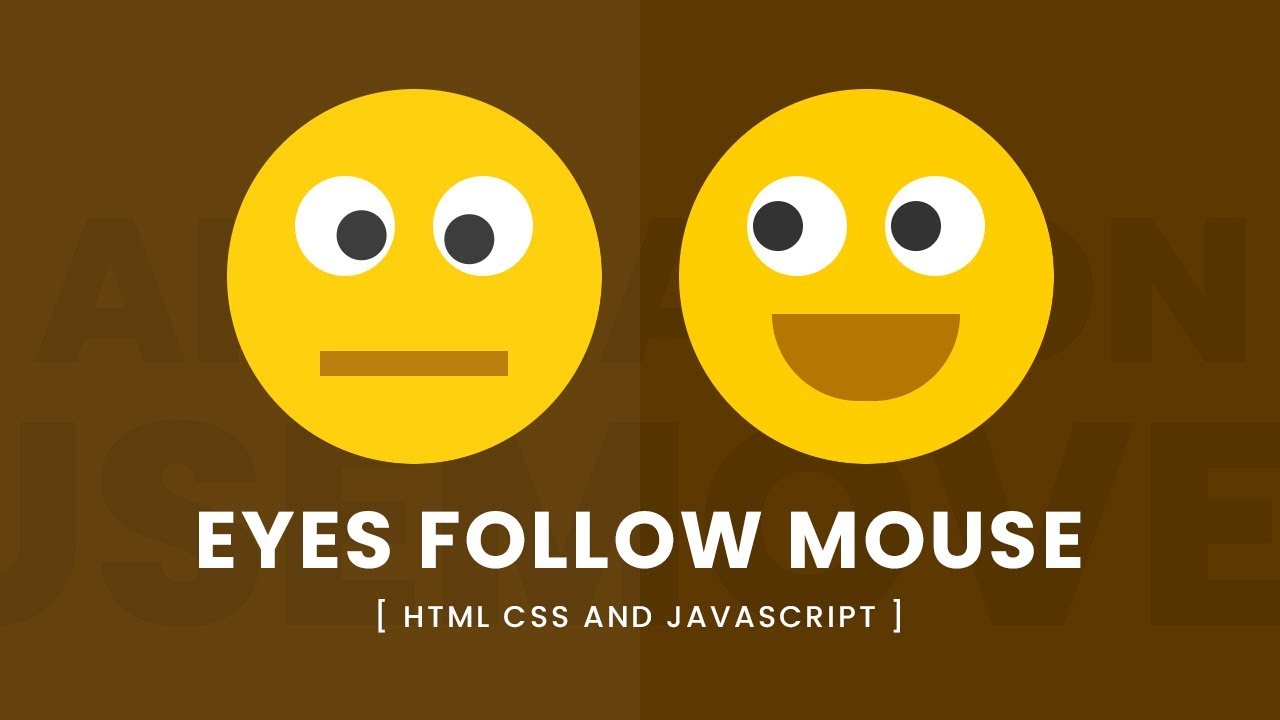 Animated Eyes Follow Mouse Cursor | Javascript Mousemove