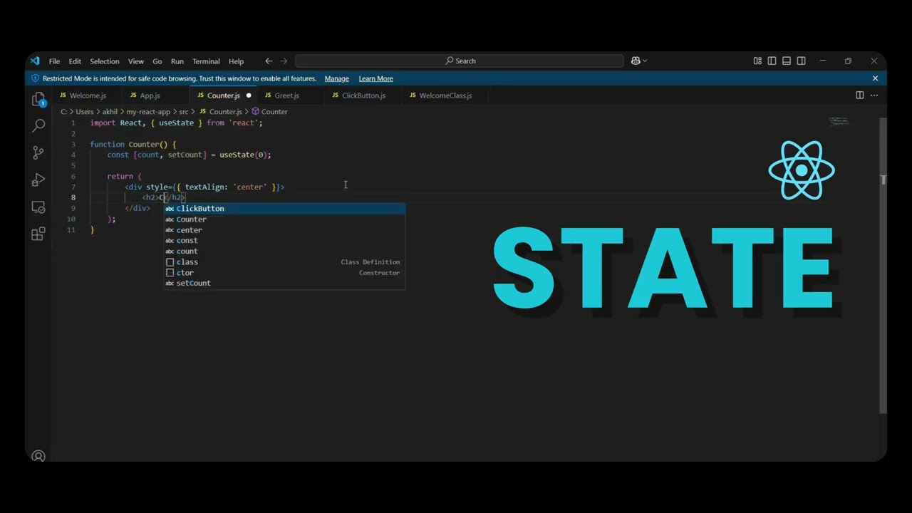 React State & Conditional Rendering Explained | Code With Me | React for Beginners