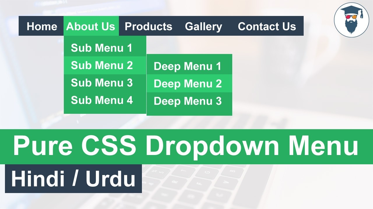 Pure CSS Dropdown Menu Tutorial in Hindi / Urdu