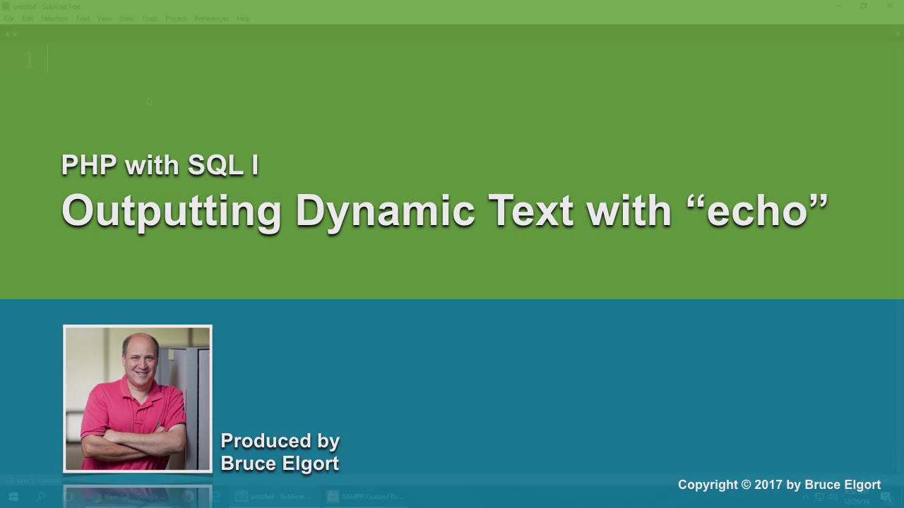 Outputting Dynamic Text Using  echo